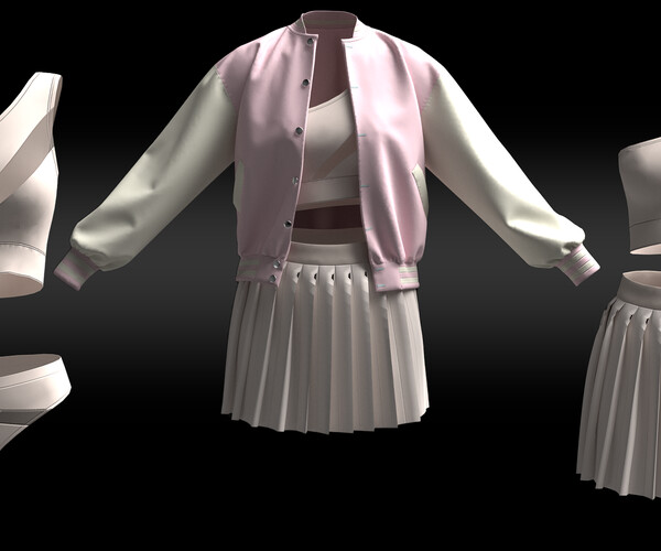 ArtStation - 2 Girl's Sport Set-3 | Game Assets