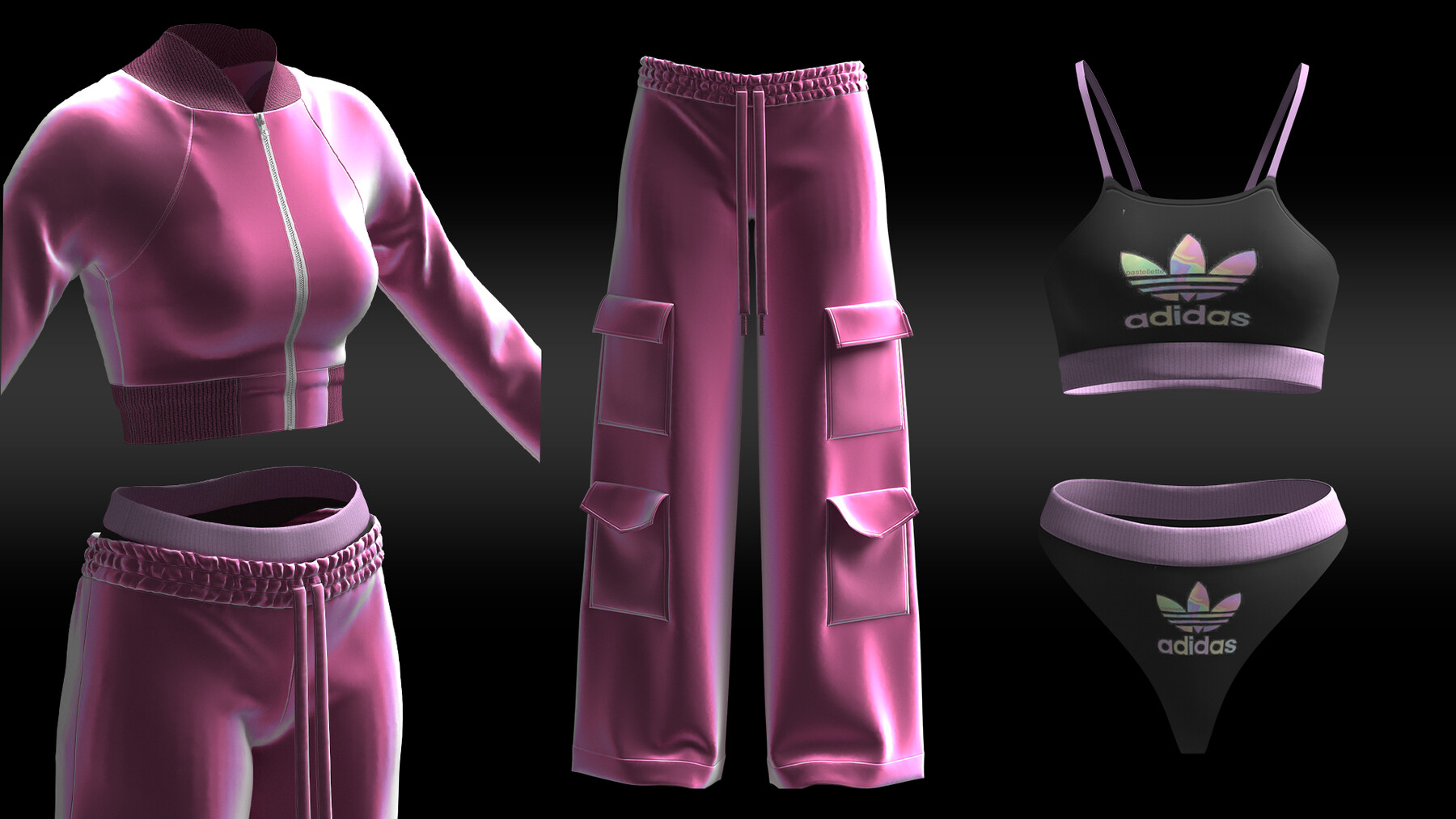 ArtStation - 2 Girl's Sport Set-3 | Game Assets