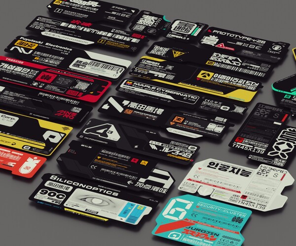 ArtStation - Epic Cyberpunk Decals Vol 03 | Game Assets