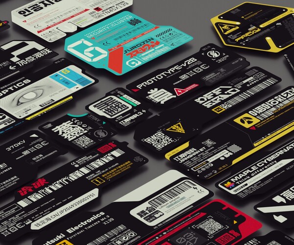 ArtStation - Epic Cyberpunk Decals Vol 03 | Game Assets