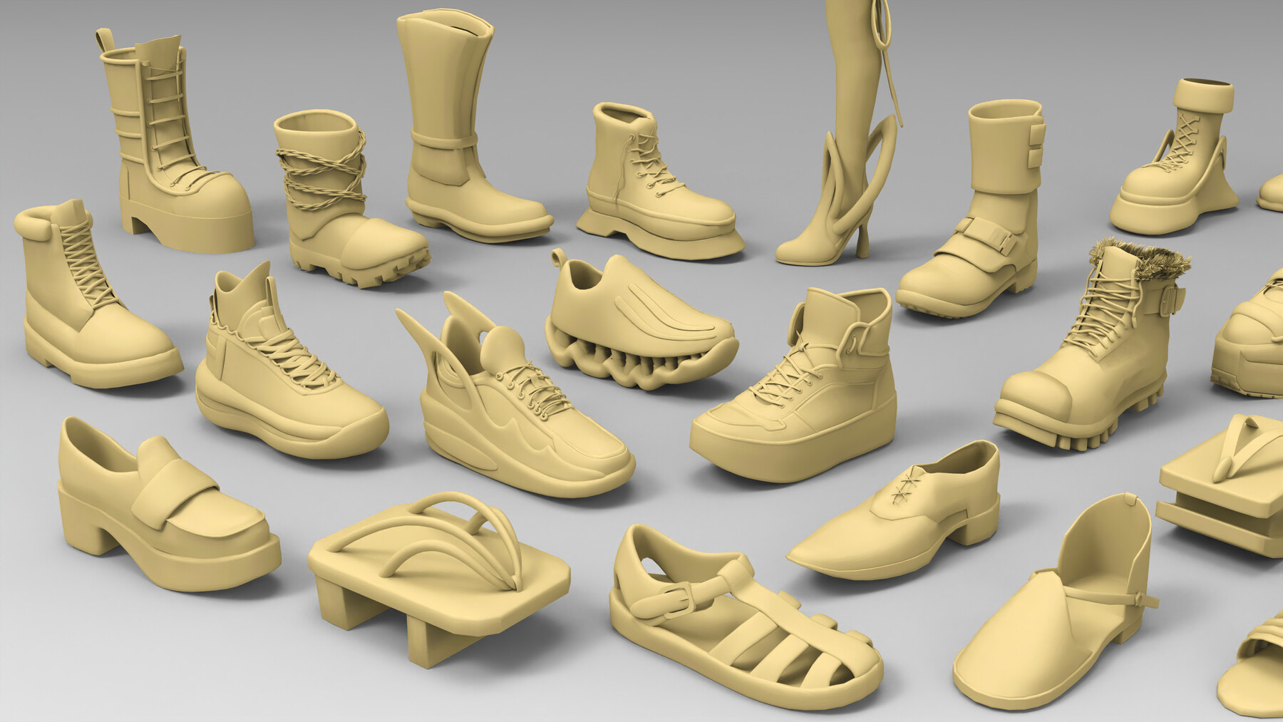 ArtStation - 25 basemesh shoes collection 4 | Resources