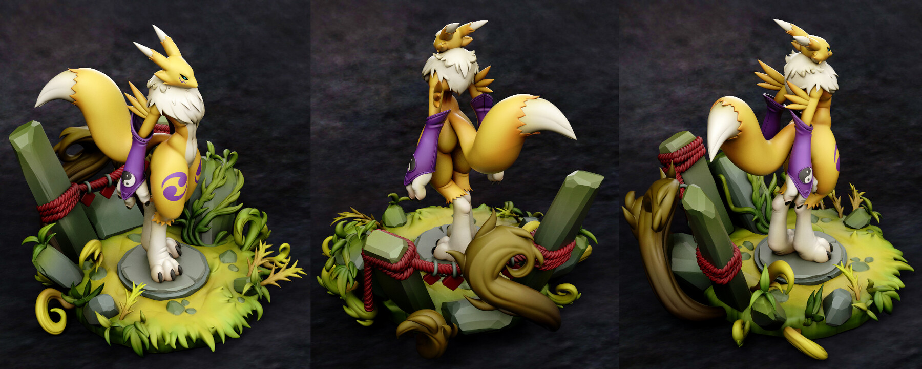 ArtStation - RENAMON 1.0 DIORAMA VER. 3D PRINT KIT | Game Assets