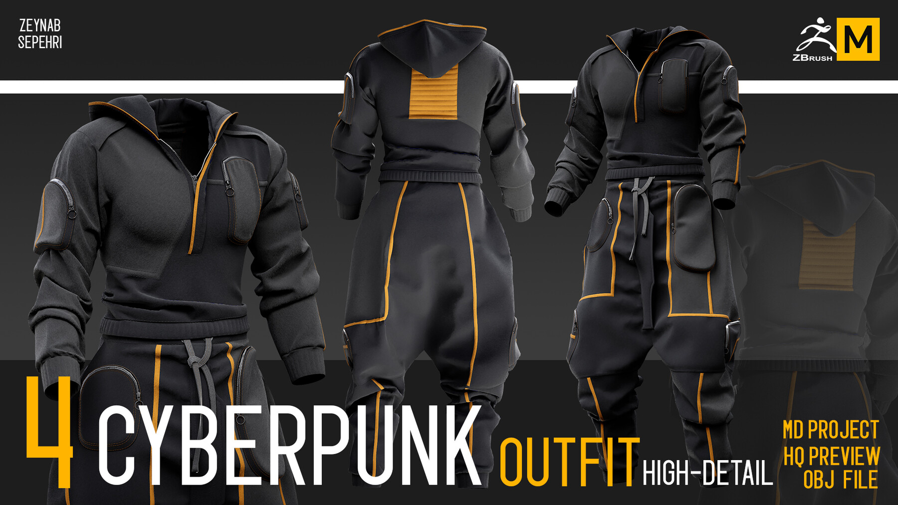 ArtStation - 4 Cyberpunk Outfit | Resources