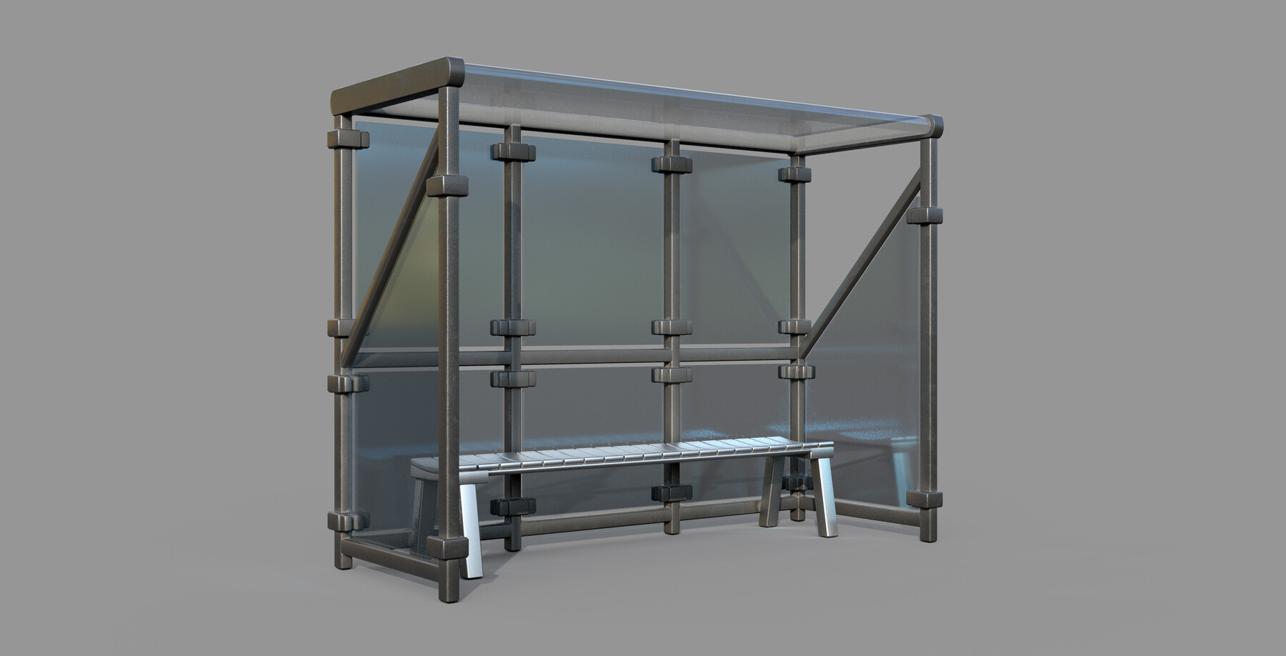 ArtStation - 13 Bus Stop Base Mesh with UVs and Textures Vol 2 | Game ...