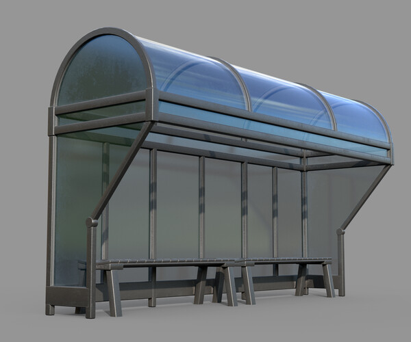 ArtStation - 13 Bus Stop Base Mesh with UVs and Textures Vol 2 | Game ...