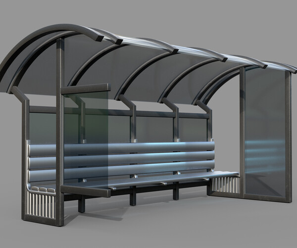 ArtStation - 13 Bus Stop Base Mesh with UVs and Textures Vol 2 | Game ...
