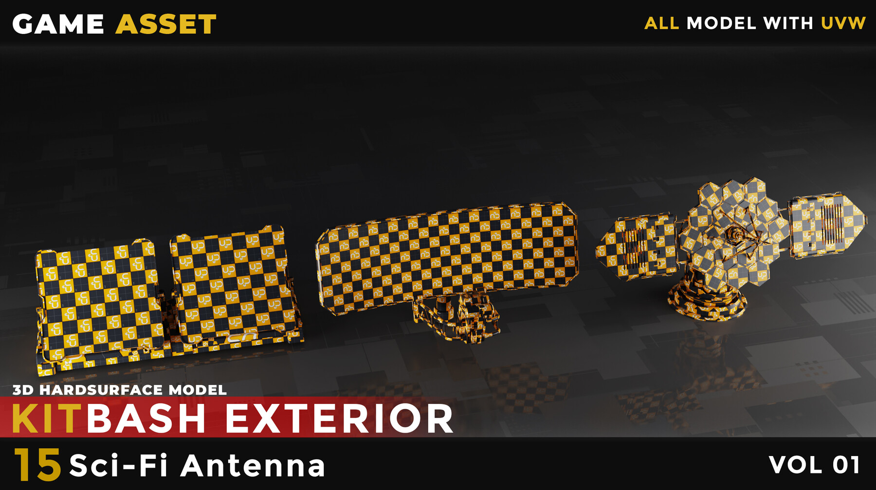 ArtStation - 15 SCI-FI ANTENNA VOL 01 | Game Assets