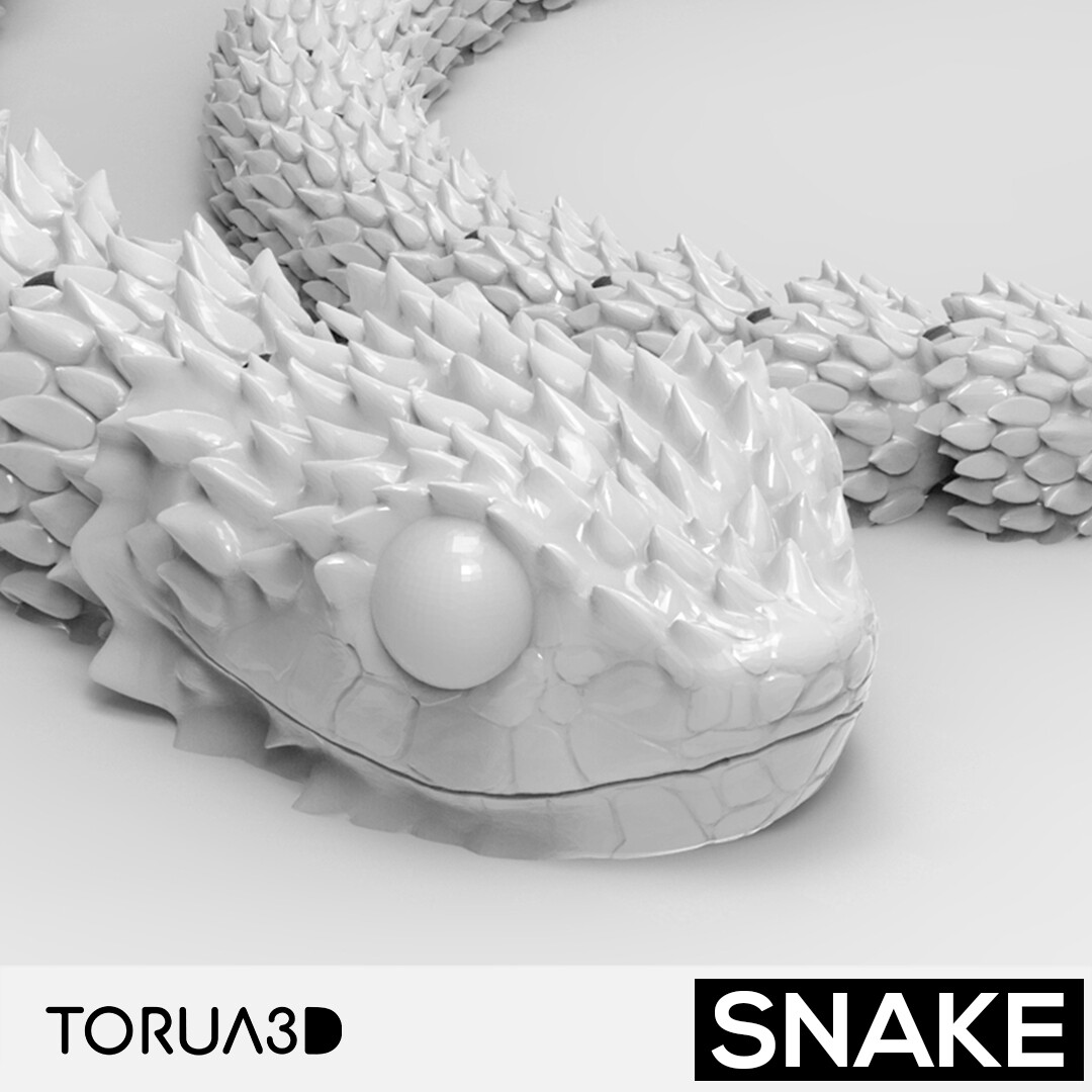 ArtStation - Articulated snake 001 - STL file virtual product | Resources