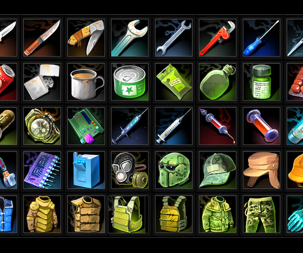 ArtStation - Post Apocalypse Survival Icons | Game Assets