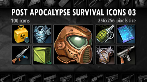 ArtStation - Post Apocalypse Survival Icons 04 | Game Assets