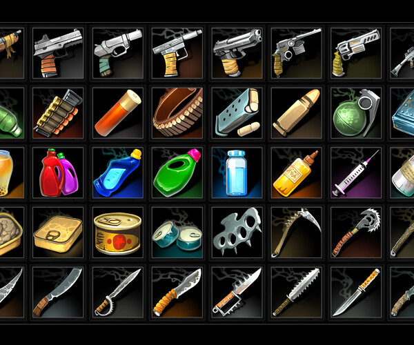 ArtStation - Post Apocalypse Survival Icons 04 | Game Assets