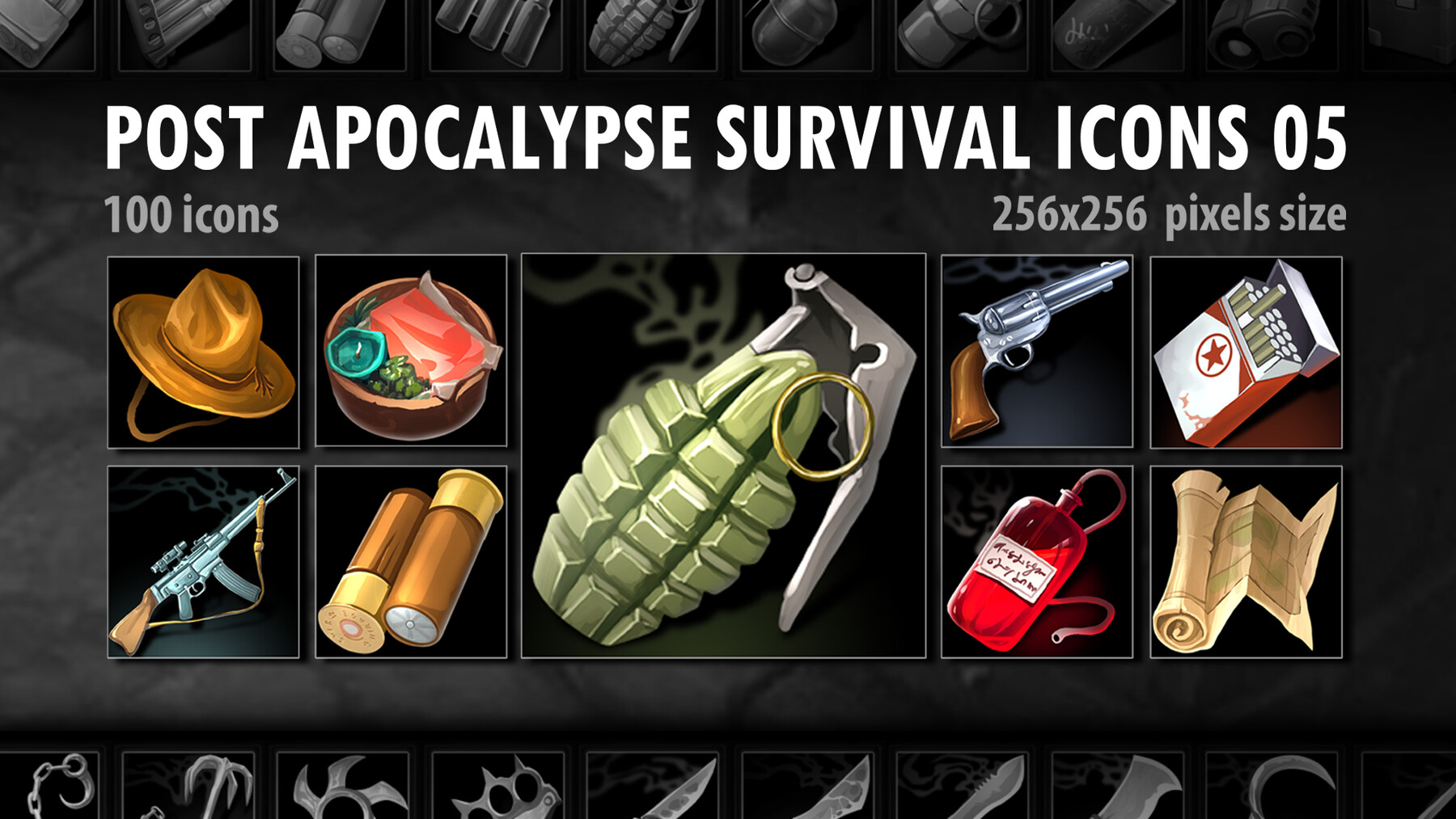 ArtStation - Post Apocalypse Survival Icons 05 | Game Assets