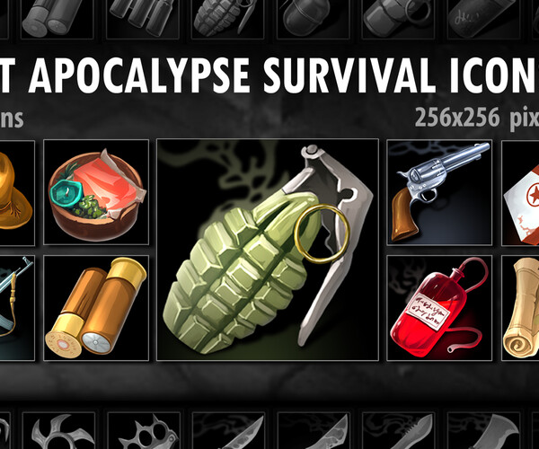 ArtStation - Post Apocalypse Survival Icons 05 | Game Assets