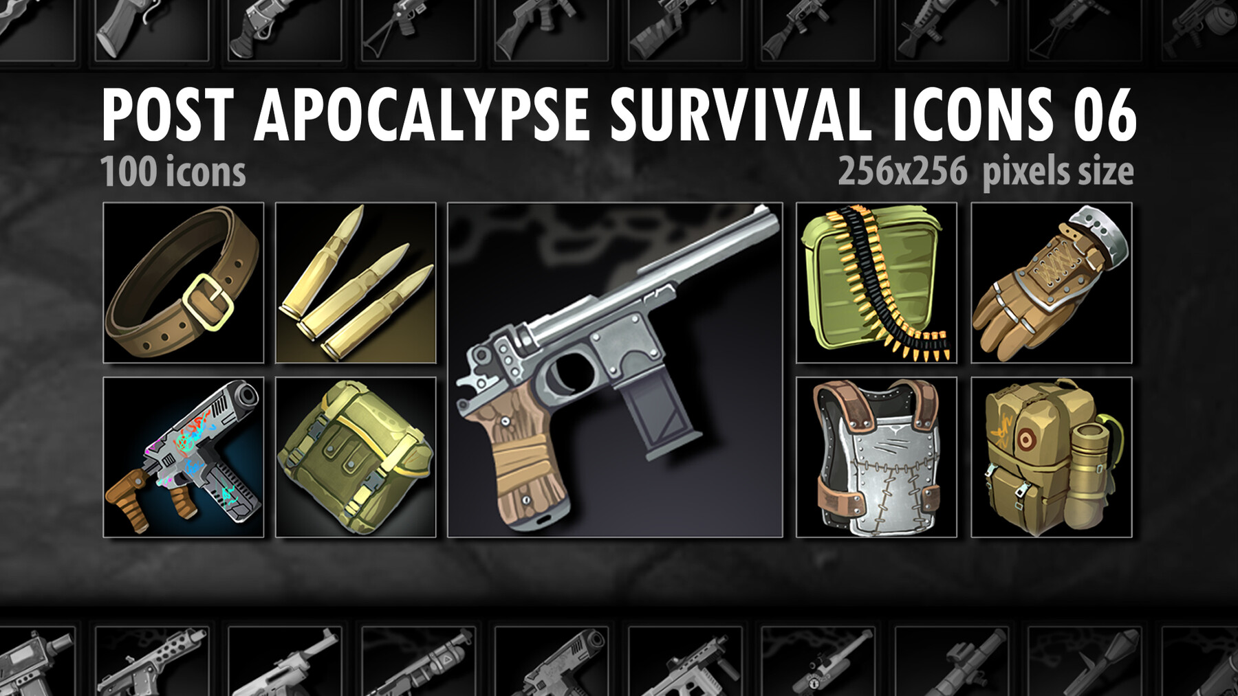 ArtStation - Post Apocalypse Survival Icons 06 | Game Assets