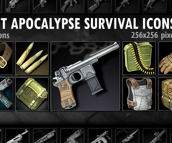 ArtStation - Post Apocalypse Survival Icons 06 | Game Assets