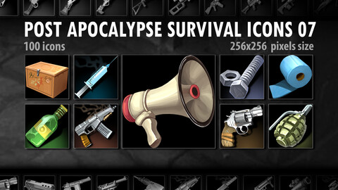 ArtStation - Post Apocalypse Survival Icons 08 | Game Assets