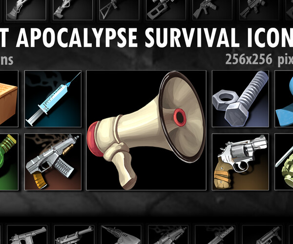 ArtStation - Post Apocalypse Survival Icons 07 | Game Assets