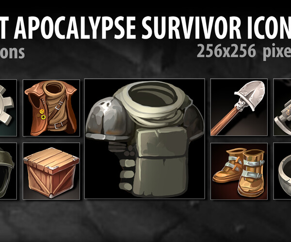 ArtStation - Post Apocalypse Survival Icons 08 | Game Assets