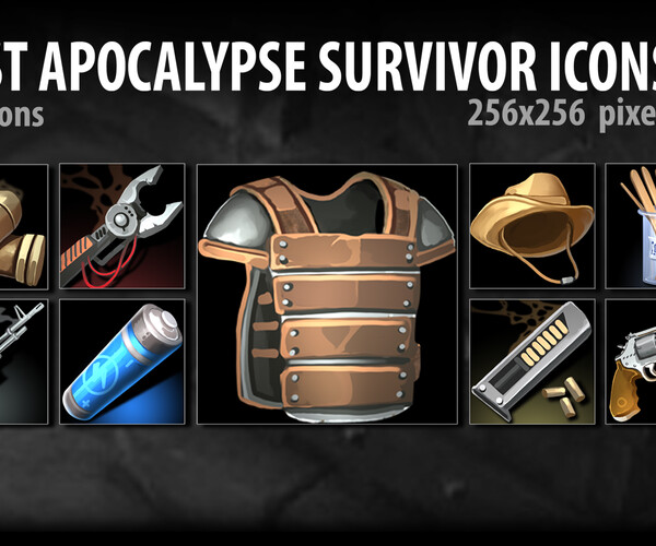 ArtStation - Post Apocalypse Survival Icons 09 | Game Assets
