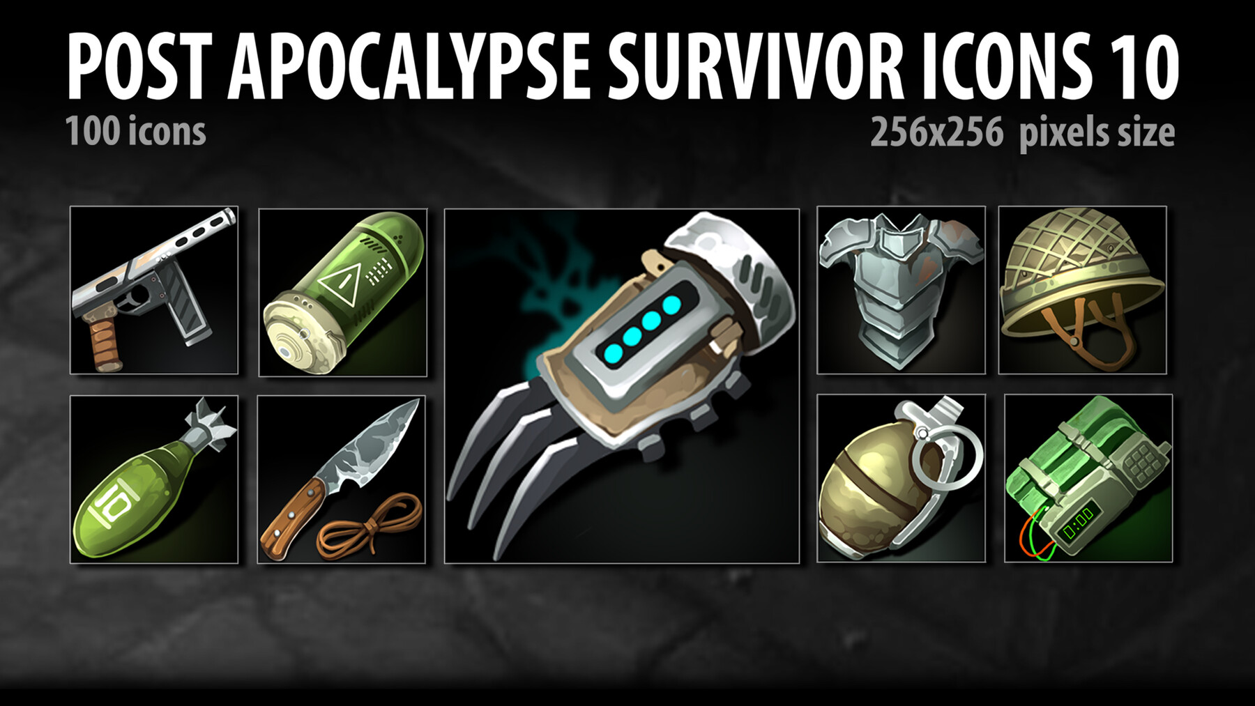 ArtStation - Post Apocalypse Survival Icons 10 | Game Assets