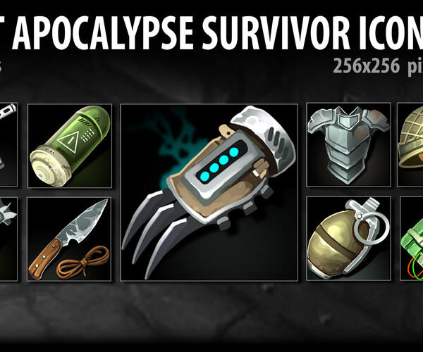 ArtStation - Post Apocalypse Survival Icons 10 | Game Assets