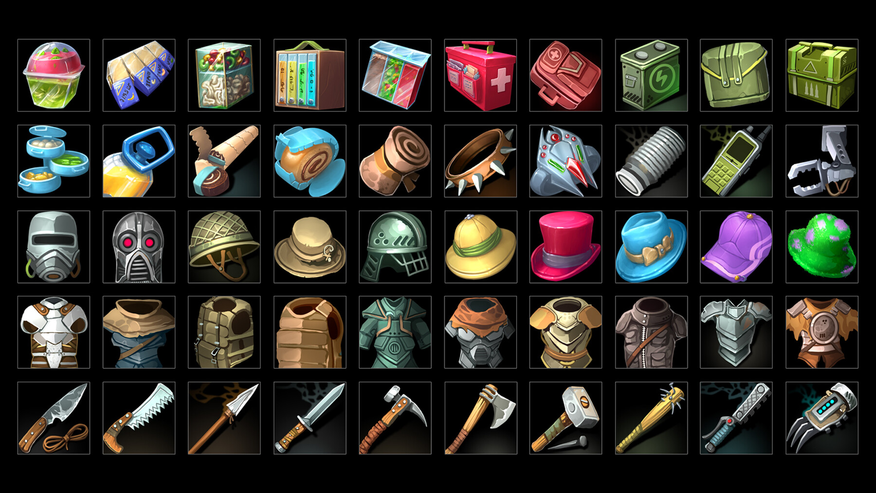 ArtStation - Post Apocalypse Survival Icons 10 | Game Assets