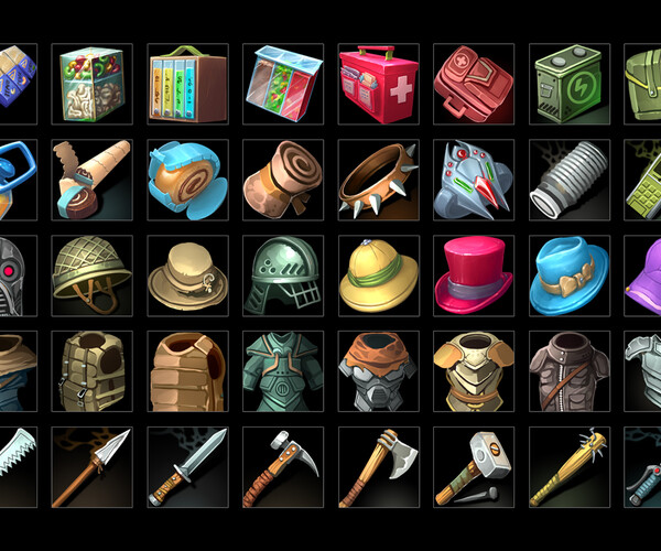 ArtStation - Post Apocalypse Survival Icons 10 | Game Assets