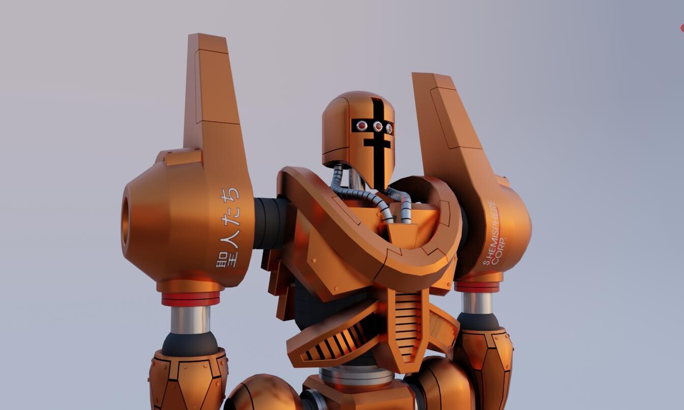 ArtStation - Mecha Giant Robot Anime - Robo Gigante Low-poly 3D model ...