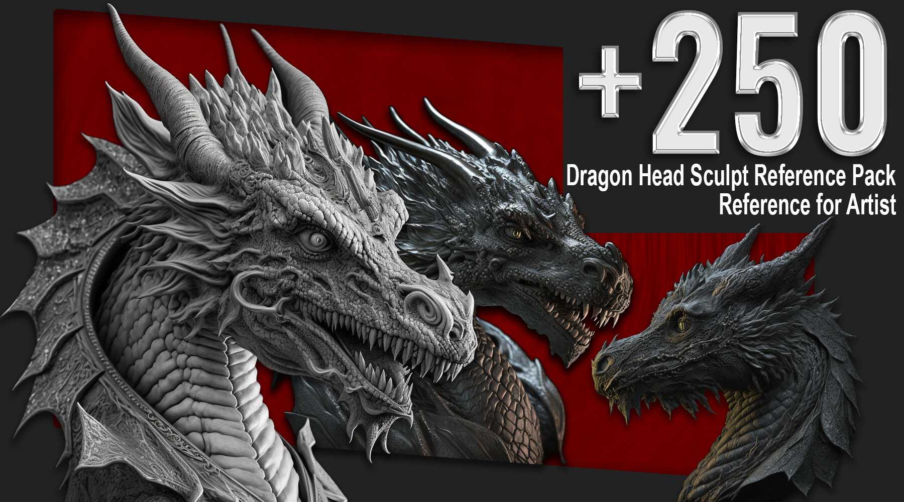 ArtStation - +250 Dragon Head Sculpt Reference Pack | Artworks
