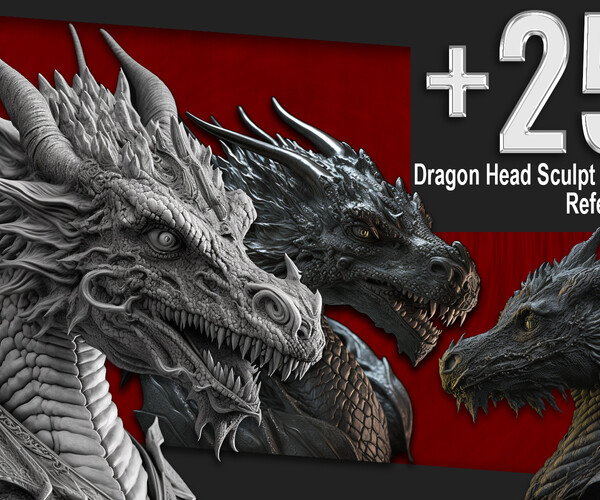 ArtStation - +250 Dragon Head Sculpt Reference Pack | Artworks