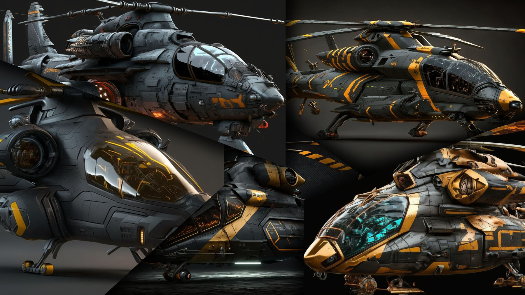 ArtStation - 111 Sci-fi Helicopters (More Than 8K Resolution) | Artworks