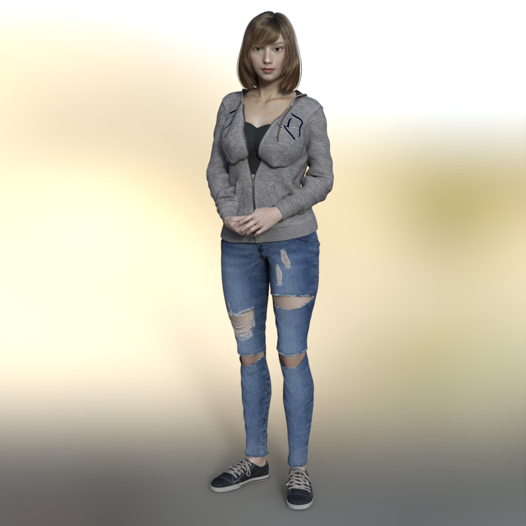 ArtStation - Hema- Blonde short hair woman//blendshape facial capture/Unreal Engine 4 | Game Assets