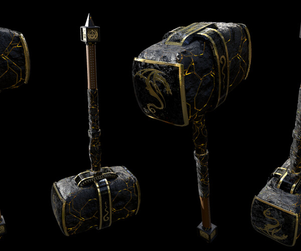 ArtStation - dragon war hammer | Game Assets