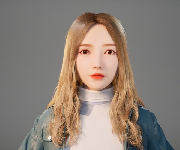 ArtStation - XiaoGuang- Blonde curly hair girl--Metahuman/Unreal engine 5 | Game Assets