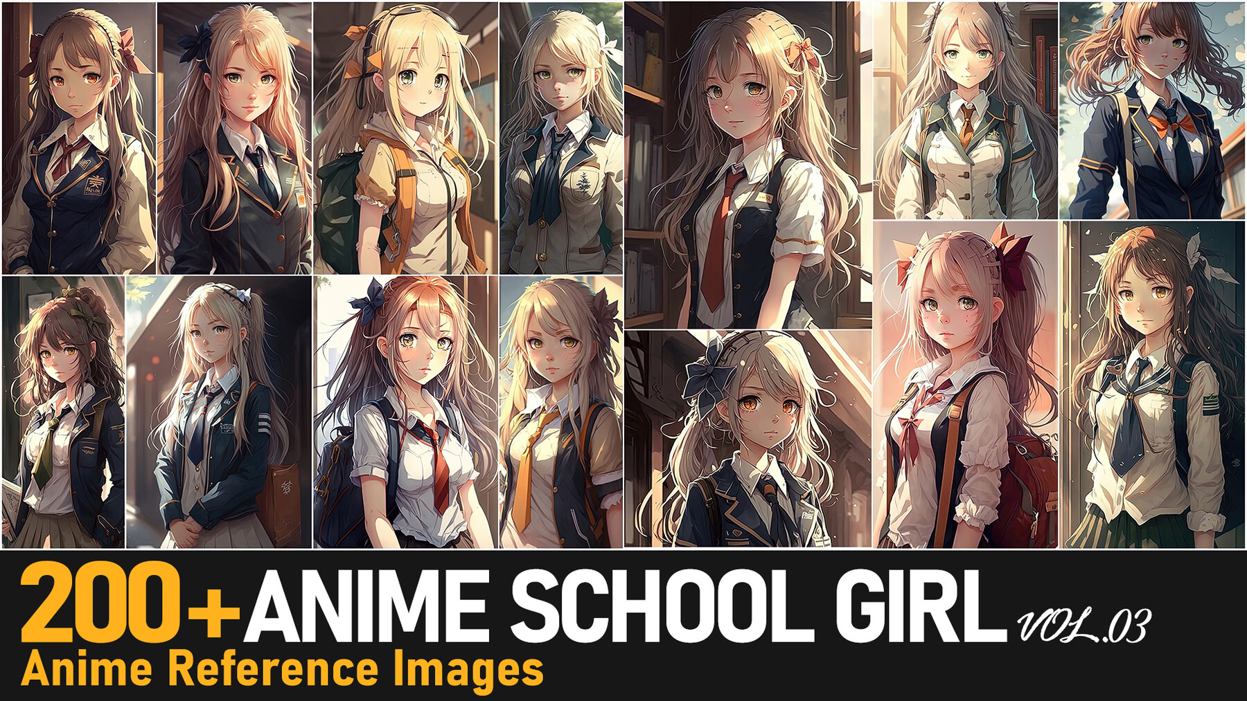 ArtStation - Anime School Girl VOL.33|4K Reference Images | Artworks