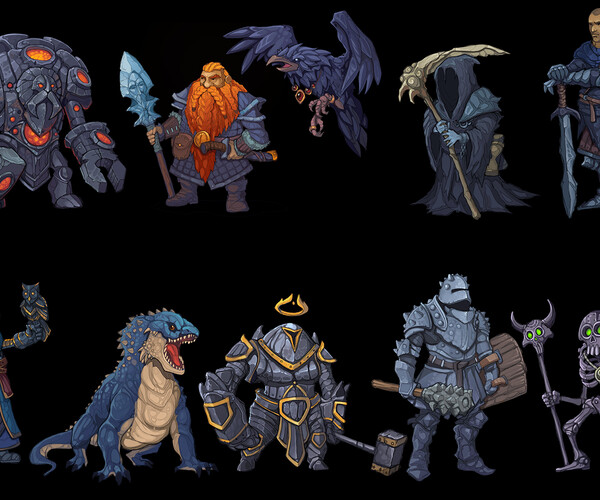 ArtStation - Characters Cards pack 01 | Game Assets
