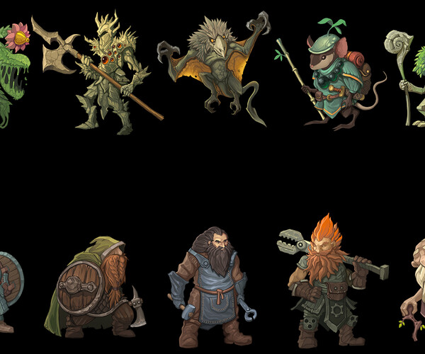 ArtStation - Characters Cards pack 02 | Game Assets