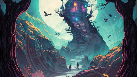 ArtStation - A Mysterious Land Poster - Digital (1) | Artworks