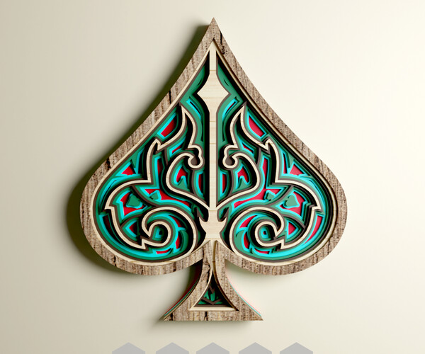 ArtStation - MULTILAYER ACE Of SPADE dxf files Wallart For Lasercutting ...