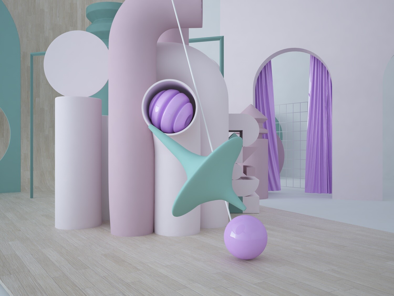 ArtStation - Piped abstract scene | Resources