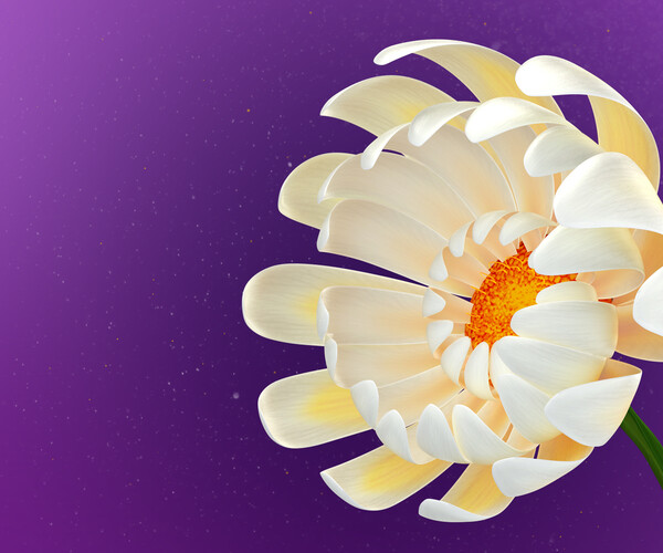 ArtStation - Beautiful Animated White Daisy Flower 3D model | Resources