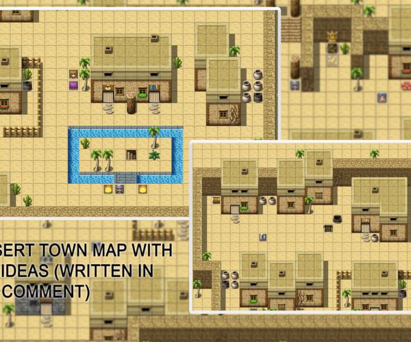 ArtStation - DESERT TOWN (RPG MAKER Map Presets) | Game Assets