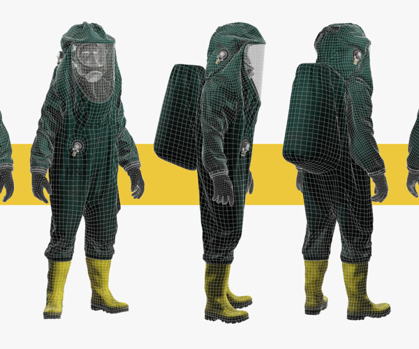 ArtStation - HAZMAT SUIT Chemical Nuclear 3D model Full-body Low-poly ...