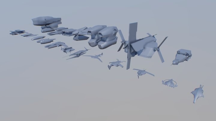 ArtStation - spacecrafts low-poly set 02 | Resources