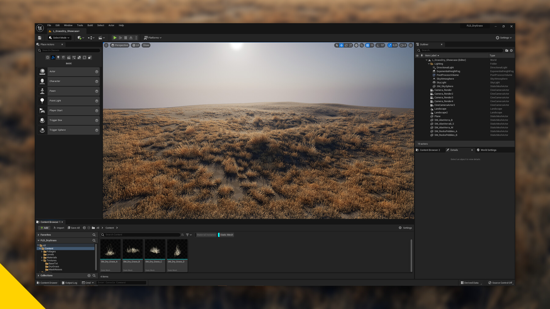 ArtStation - Grass Dry - Ready to use on UE5 - Game Ready | Game Assets