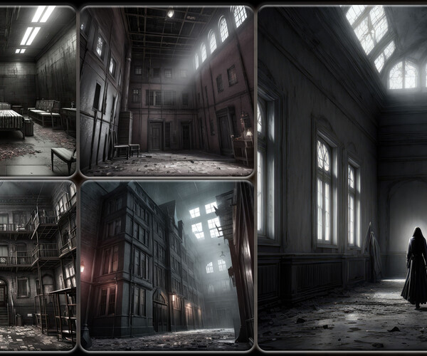 ArtStation - 600 Asylum | Interior - Exterior Reference Pack | 4K | v.1 ...