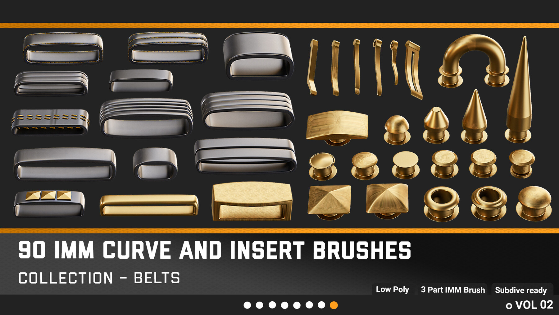 ArtStation - 90 Belts and accessories IMM Curve And Insert Brushs | Brushes