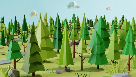 ArtStation - Low Poly Tree VOL02 | Game Assets