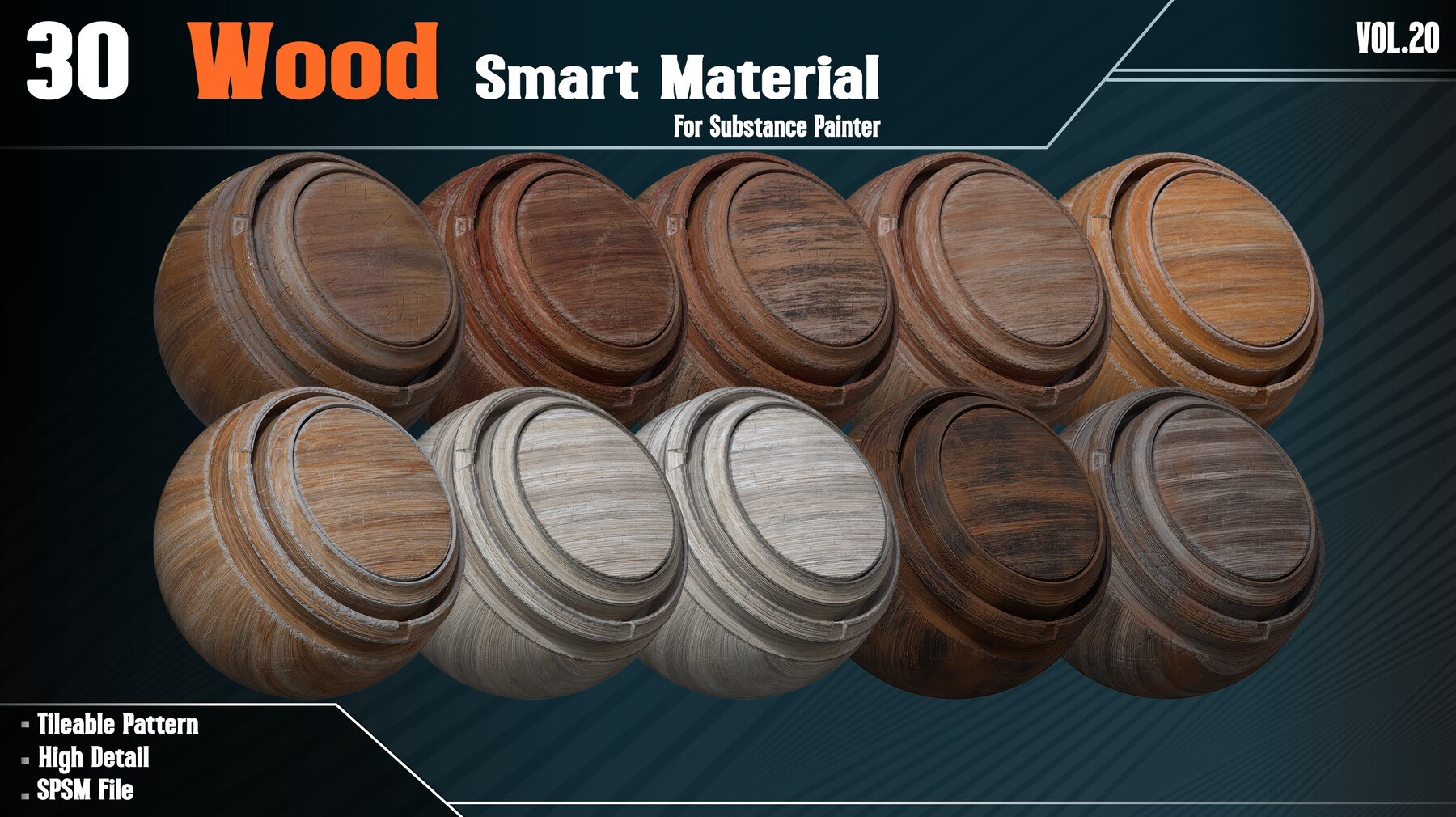 ArtStation - 30 Wood Smart Materials - VOL20 (spsm file+2 Free Sample ...