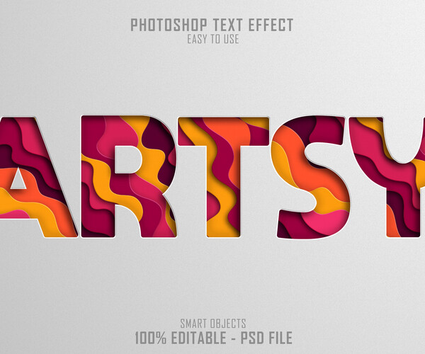 ArtStation - 3D Artsy. PSD fully editable text effect. Layer style PSD ...